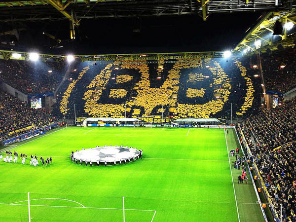 PHOTO: The Borussia Dortmund fans with BVB display vs Manchester City ...