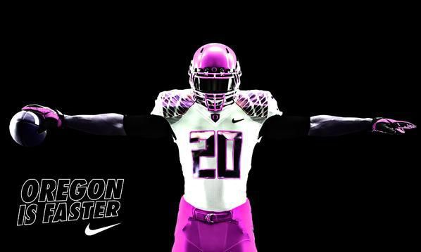 Oregon ducks concept pink breast cancer uniform.