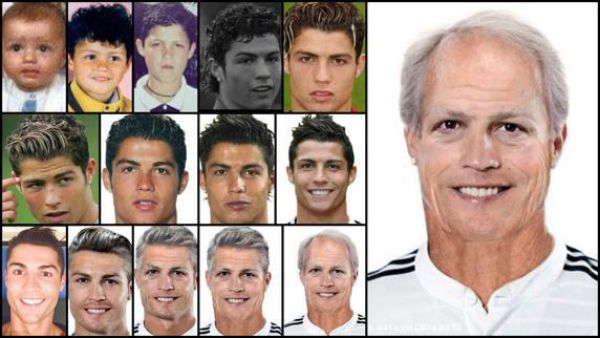 The evolution of Cristiano Ronaldo with the passage of time until he is 80!